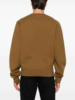 Saint Laurent Logo-embroidered Sweatshirt - Brown