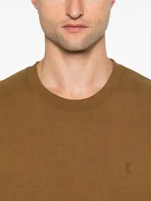 Saint Laurent Logo-embroidered Sweatshirt - Brown