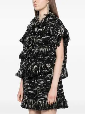 Sacai Fringed-edge Knitted Jacket