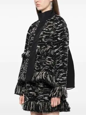 Sacai Fringed-edge Knitted Jacket