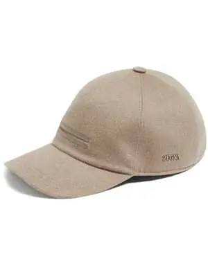 Zegna Embroidered-motif Cap - Neutrals