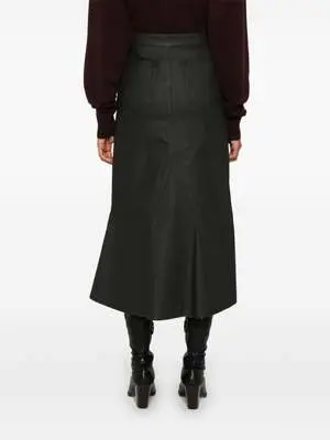 Rick Owens Coated Flared Midi Skirt
