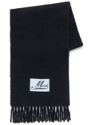 Marni Logo-appliqué Scarf - Black