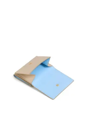 Marni Leather Trifold Wallet With Logo - Neutrals