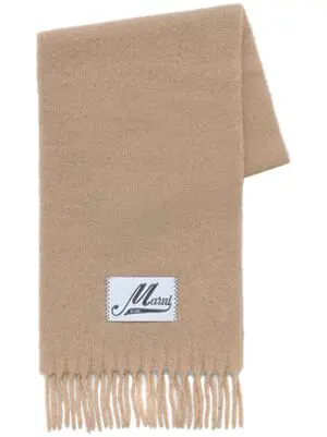 Marni Logo-appliqué Scarf - Neutrals