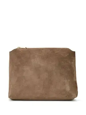 Khaite Medium Lina Suede Cross Body Bag - Neutrals