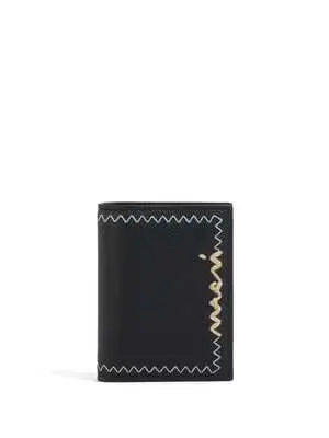 Marni Embroidered-logo Wallet - Black