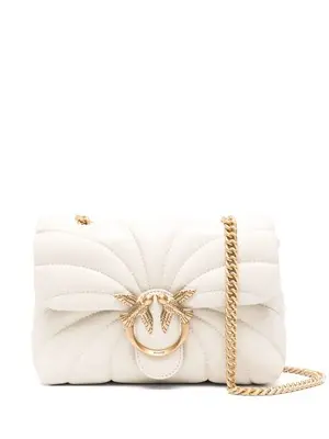 Pinko Love Bag Puff Butterfly Mini Nappa Leather Crossbody Bag - White