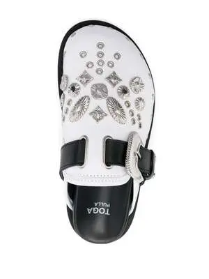 Toga Metal-eyelet Mules - White