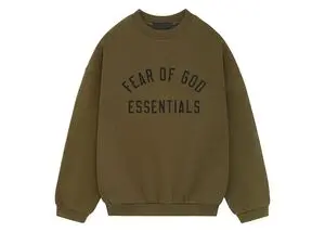Fear Of God Essentials Fleece Crewneck Sweatshirt - Olive