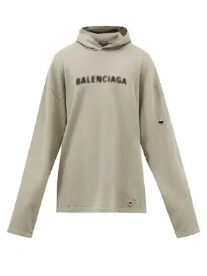 Balenciaga Distressed Blurry Logo Hoodie