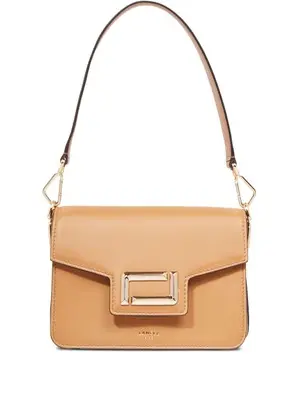 LANCEL Leather Flap Bag - Brown