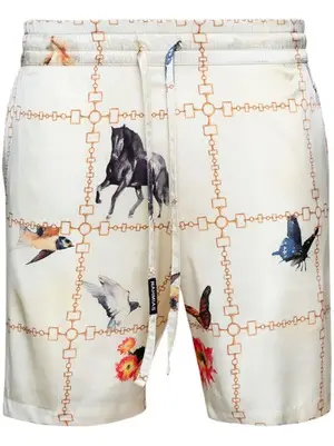 NAHMIAS Wildlife-print Shorts - Neutrals