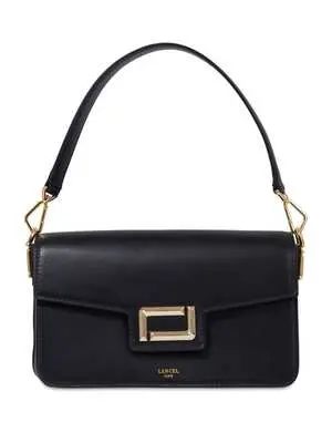 LANCEL Leather Flap Bag - Black