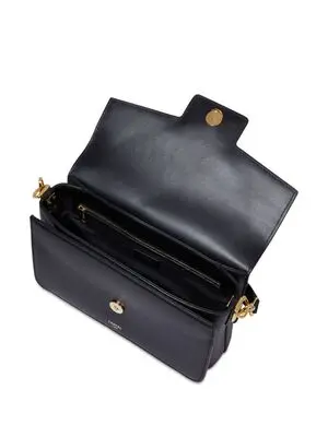 LANCEL Leather Flap Bag - Black