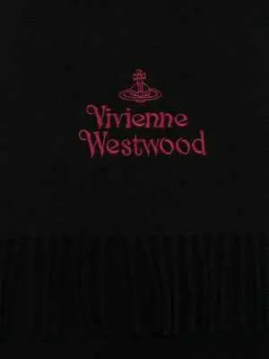 VIVIENNE WESTWOOD Orb Logo-embroidered Scarf - Black