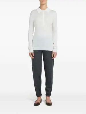 Cashmere In Love Lightweight Cashmere Polo Shirt - White
