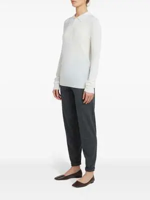Cashmere In Love Lightweight Cashmere Polo Shirt - White