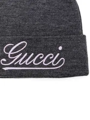 Gucci Logo-embroidered Beanie - 1472 Lead Pink