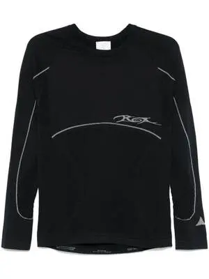 ROA Logo Detail Ribbed T-shirt - Black