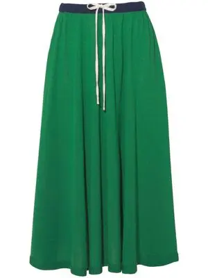 Cashmere In Love Knitted Circle Skirt - Green