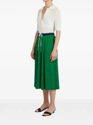 Cashmere In Love Knitted Circle Skirt - Green