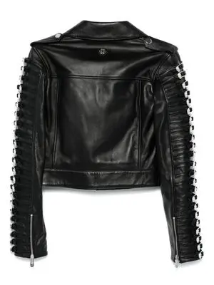 Philipp Plein Crystal-buckle Biker Jacket