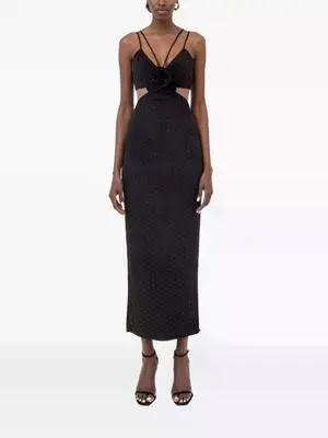 NISSA Floral-appliqué Maxi Dress