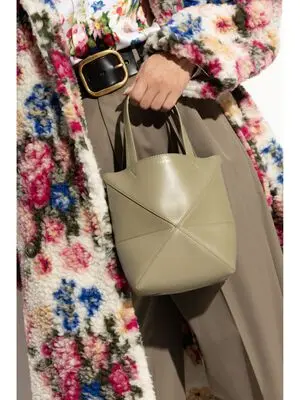 Loewe LOEWE Mini Puzzle Fold Tote Bag Green