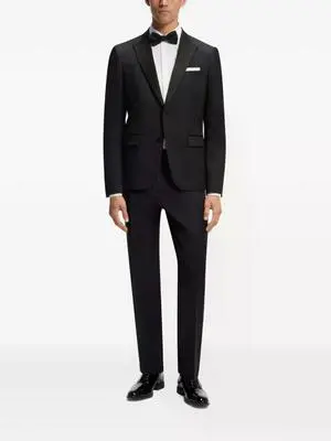 BOSS Slim-fit Tuxedo Jacket In Virgin-wool Serge - Blue