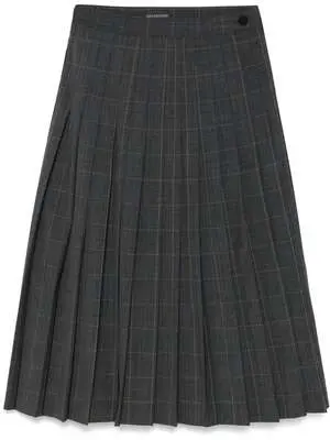 Balenciaga Checked Midi Skirt