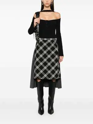 Balenciaga Checked Midi Skirt