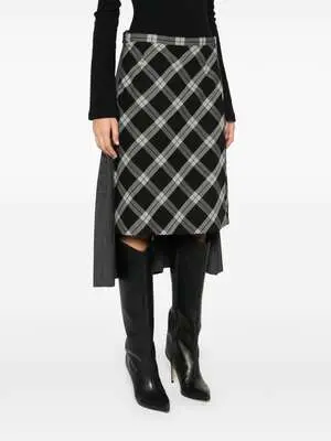 Balenciaga Checked Midi Skirt