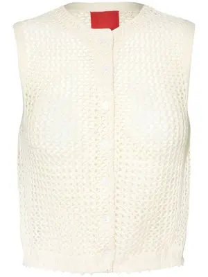 Cashmere In Love Crochet Buttoned Vest