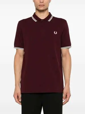 Comme Des Garçons X Fred Perry Logo-embroidered Polo Shirt - Red