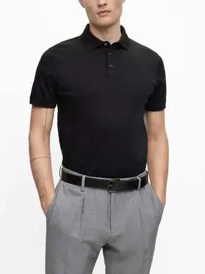 BOSS Short-sleeve Cotton Polo Shirt - Black