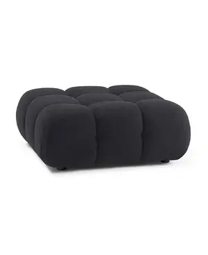 TOV FURNITURE Calliope Faux Shearling Modular Ottoman - Black