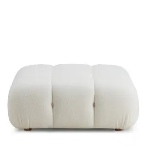 TOV FURNITURE Calliope Faux Shearling Modular Ottoman - Cream