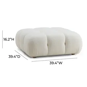 TOV FURNITURE Calliope Faux Shearling Modular Ottoman - Cream