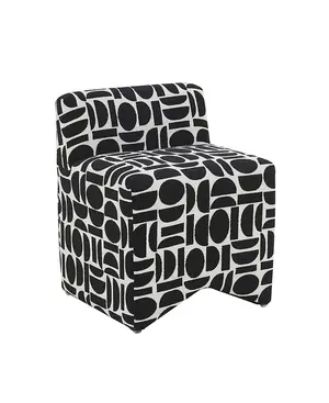 TOV FURNITURE Pippa Geometric Jacquard Weave Stool In Merlot Black