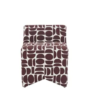 TOV FURNITURE Pippa Geometric Jacquard Weave Stool - Purple