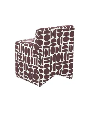 TOV FURNITURE Pippa Geometric Jacquard Weave Stool - Purple