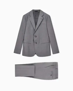 Giorgio Armani Single-breasted Soho Line Suit In Virgin Wool And Cashmere - Beige