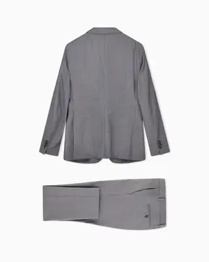 Giorgio Armani Single-breasted Soho Line Suit In Virgin Wool And Cashmere - Beige