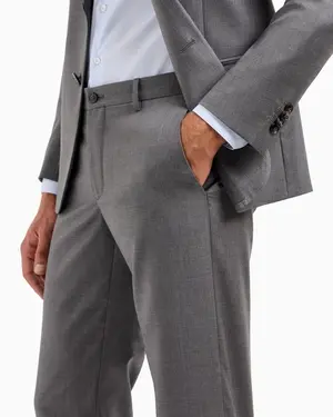 Giorgio Armani Single-breasted Soho Line Suit In Virgin Wool And Cashmere - Beige