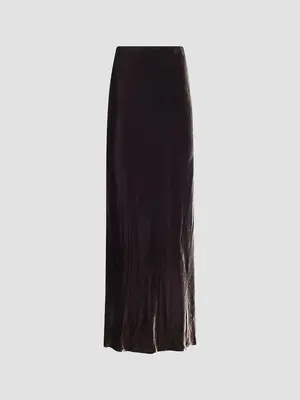 L'Agence Zeta Velvet Maxi Skirt - Dark Java