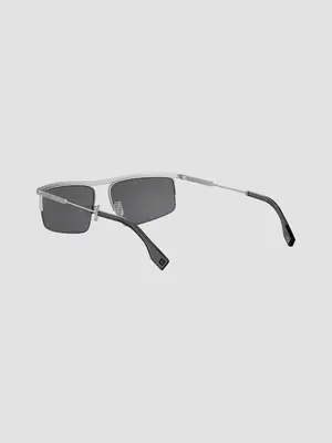 Fendi Travel 60mm Geometric Sunglasses - Silver Palladium
