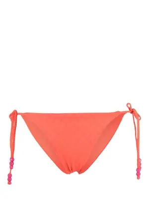 JIMMY CHOO Debossed-logo Bikini Bottom - Red