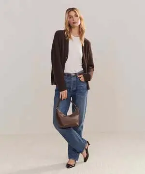 Jenni Kayne Crescent Shoulder Bag - Multicolor,chocolate