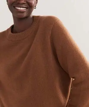 Jenni Kayne Cashmere Oversized Crewneck Top - Chestnut
